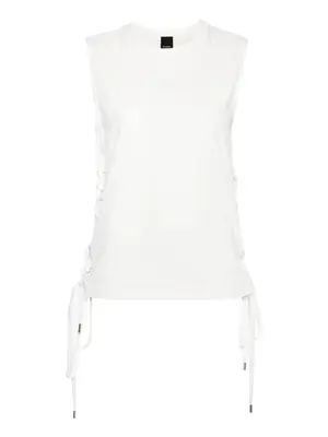 Pinko Lace-up Cotton Tank Top - White