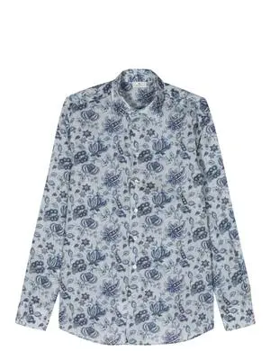 Etro Paisley-print Cotton Shirt - Blue