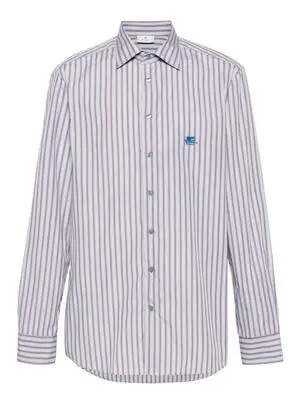 Etro Striped Cotton Shirt - Purple
