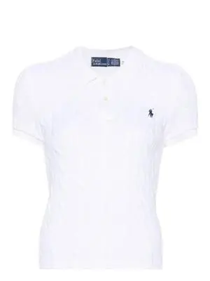 Polo Ralph Lauren Polo Pony Cable-knit Polo Shirt - White