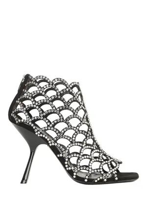 SERGIO ROSSI Sr Mermaid 100mm Rhinestone Sandals - Black