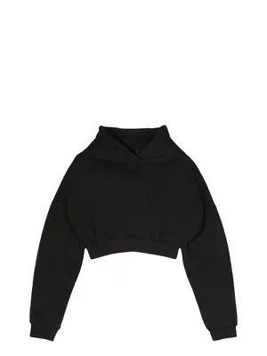ENTIRE STUDIOS Organic-cotton Cropped Hoodie - Black