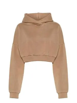 ENTIRE STUDIOS Organic Cotton Cropped Hoodie - Brown