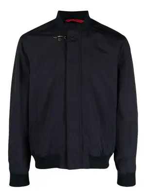 FAY Gancini-buckle Bomber Jacket - Blue