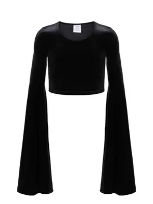 Vetements Velour Cropped Top - Black