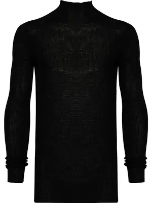 Rick Owens Ribbed-knit Wool Jumper - Black