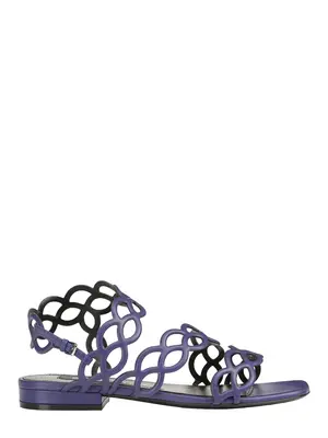 SERGIO ROSSI Mermaid Leather Sandals - Purple