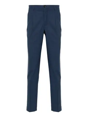 Incotex Tapered Virgin Wool Trousers - Blue