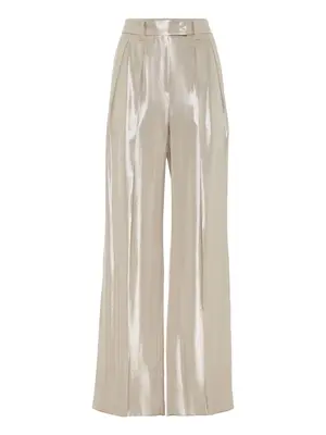 Brunello Cucinelli Pleated Wide-leg Trousers - Neutrals