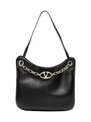 Valentino Garavani Vlogo Signature Chain-link Shoulder Bag - Black