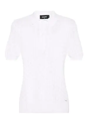Dsquared2 Open-knit Polo Shirt - White