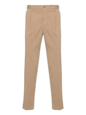 Incotex Stretch-cotton Tapered Trousers - Brown