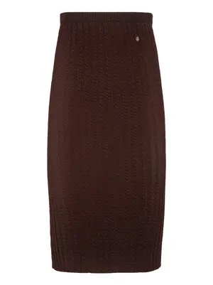 Bally Cable-knit Midi Skirt - Brown