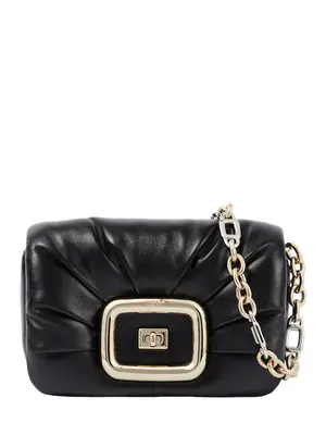 ROGER VIVIER Viv' Mini Leather Shoulder Bag - Black