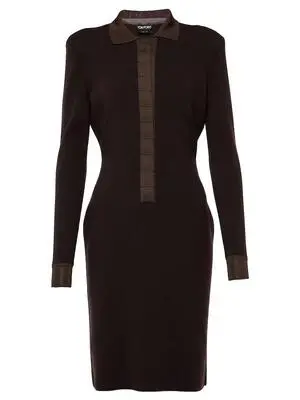 TOM FORD Wool And Silk-blend Minidress - Brown