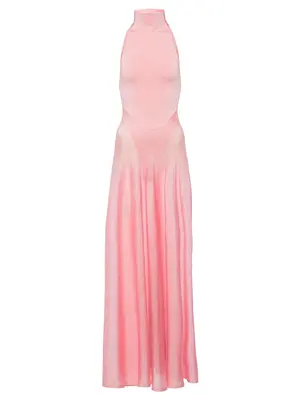 Alaïa Turtleneck Maxi Dress - Pink
