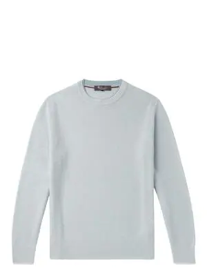 Loro Piana City Birdseye Baby Cashmere Sweater - Blue