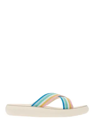 ANCIENT GREEK SANDALS Thais Comfort Slides Multi Stripes
