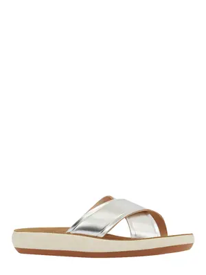 ANCIENT GREEK SANDALS Thais Comfort Slides Silver