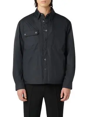 Bugatchi Water Resistant Nylon Shirt Jacket - Black
