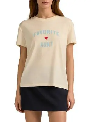 FAVORITE DAUGHTER Favorite Daughter Favorite Aunt T-Shirt Gardenia W/ Baby B