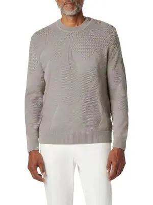 Bugatchi Bugatchi Texture Stitch Crewneck Sweater Willow