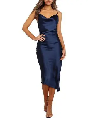 PETAL & PUP Cyprus Satin Slipdress - Navy