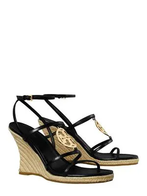 Tory Burch Capri Espadrille Wedge - Black/gold