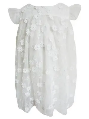 POPATU 3d Floral Embroidered Party Dress - White