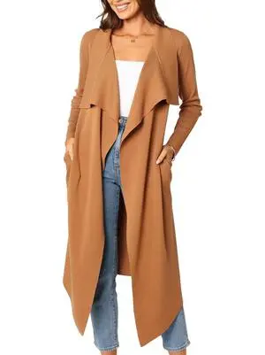 PETAL & PUP Audrina Longline Cardigan - Camel