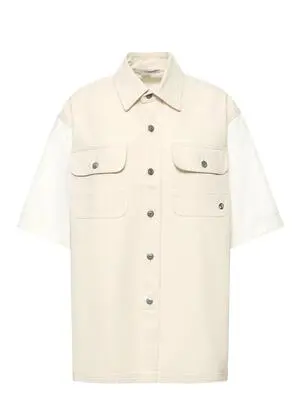 Stella McCartney STELLA MCCARTNEY Denim Short Sleeve Shirt Jacket Ecru