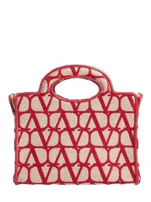 Valentino Garavani Leather And Textile Shopper Bag - Red