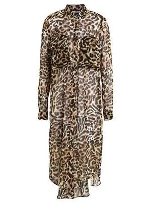 JUST CAVALLI JUST CAVALLI Midi Dress Polyester Leopard Print