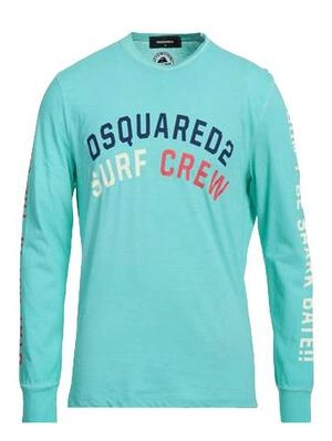 Dsquared2 Man T-shirt Pastel Yellow Size S Cotton Turquoise