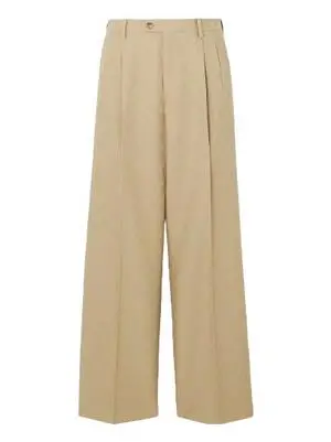 Gucci Pleated Wool-Jacquard Trousers Brown