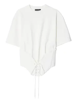 MUGLER Lace-up T-shirt - White