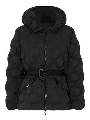 Moncler Adonis Belted Hooded Quilted Ripstop Down Jacket - Black