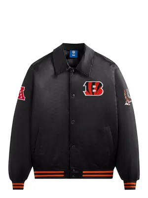 Kith For The Nfl: Bengals Satin Bomber Jacket - Black