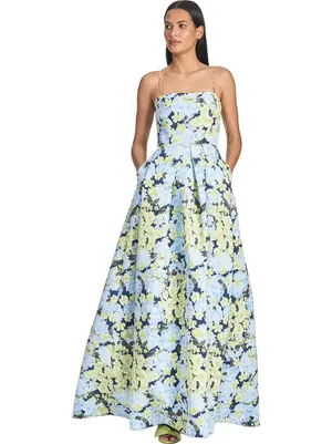 Sachin & Babi Sachin & Babi Garden Club Print Beau Gown Red