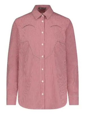 Lela Rose Lela Rose Checked Poplin Ranch Shirt White