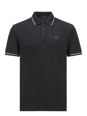 Moncler Logo Patch Polo Shirt - Black