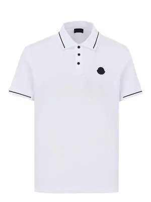 Moncler Moncler Logo Patch Polo Shirt White