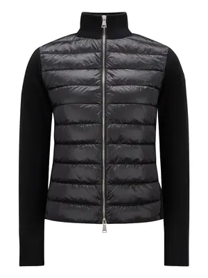 Moncler Padded Wool Cardigan - Black