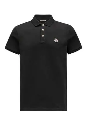 Moncler Logo Patch Polo Shirt - Black