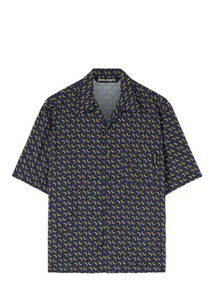 Palm Angels Banana-print Shirt - Blue