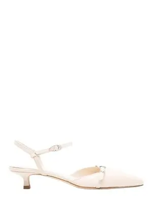 AeydĒ Pointed-toe Leather Pumps - Neutrals