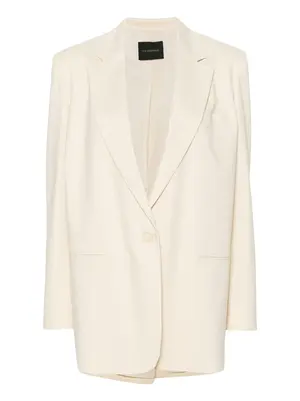 Andamane Single-breasted Pinstriped Blazer - Neutrals