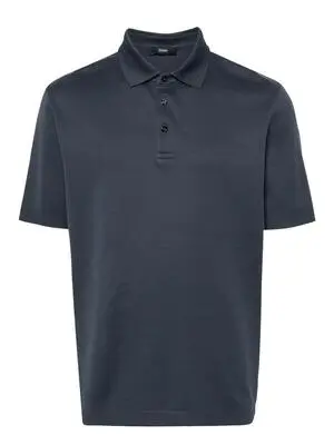 Herno Knitted Cotton Polo Shirt - Blue