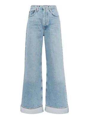 AGOLDE Dame High-rise Wide-leg Jeans - Blue