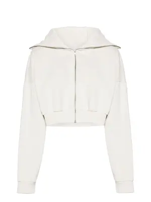 ENTIRE STUDIOS Cropped Zipped Hoodie - Neutrals